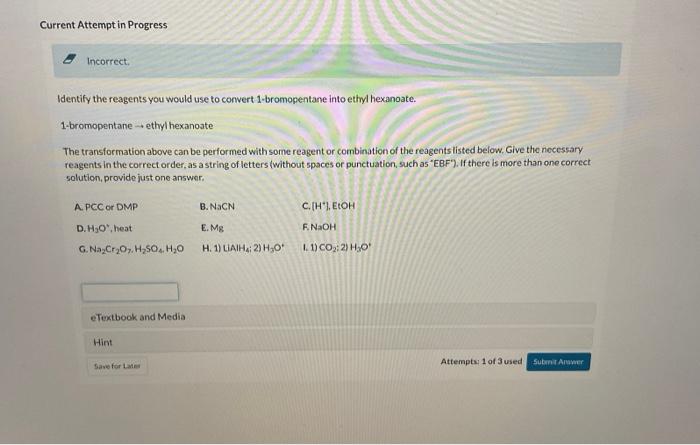 Solved Identify the reagents you would use to convert | Chegg.com