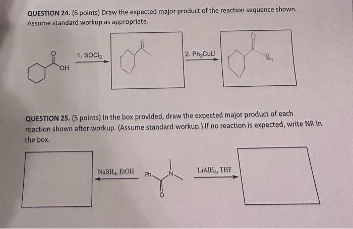 Solved QUESTION 24. ( 6 points) Draw the expected major | Chegg.com