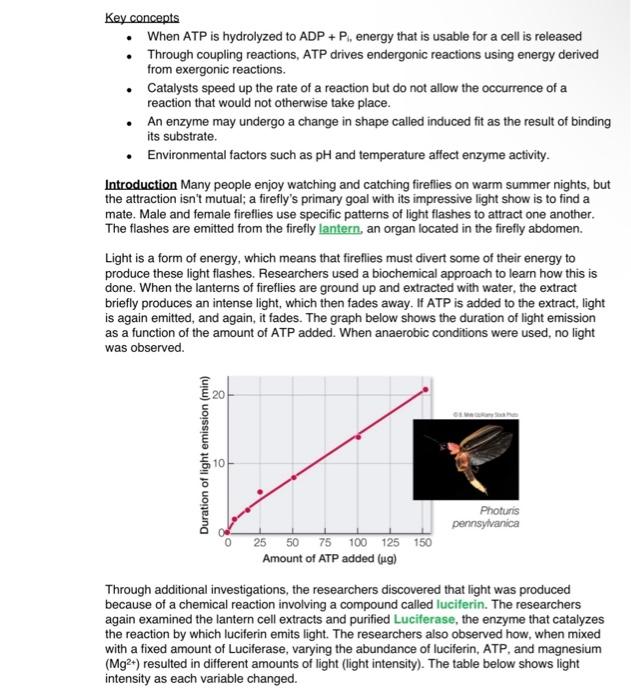 Solved Key concepts - When ATP is hydrolyzed to ADP + Pi, | Chegg.com