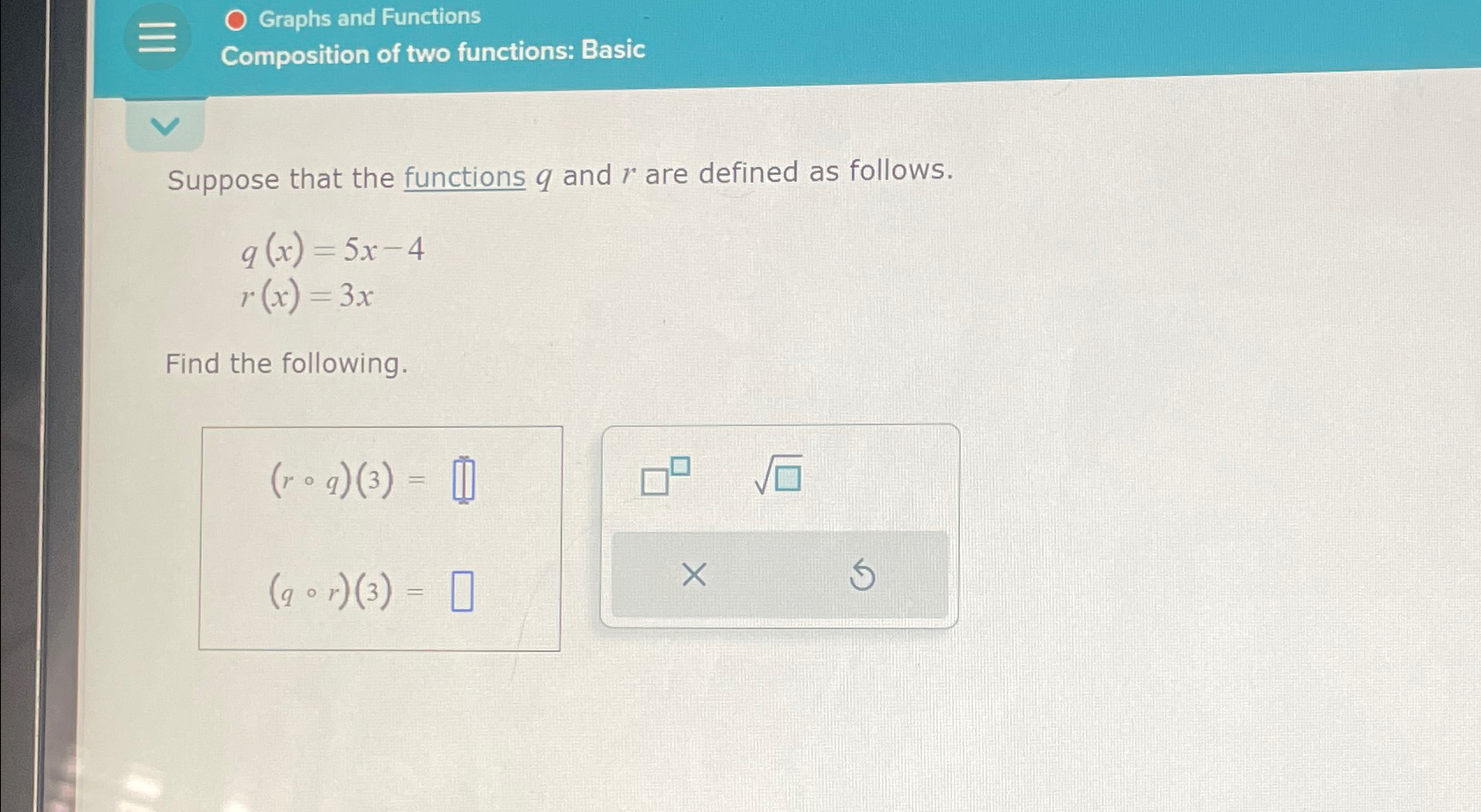 Solved Graphs And Functionscomposition Of Two Functions 7345