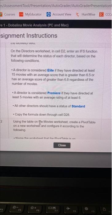 Solved On the Directors worksheet, in cell D2, enter an IFS | Chegg.com