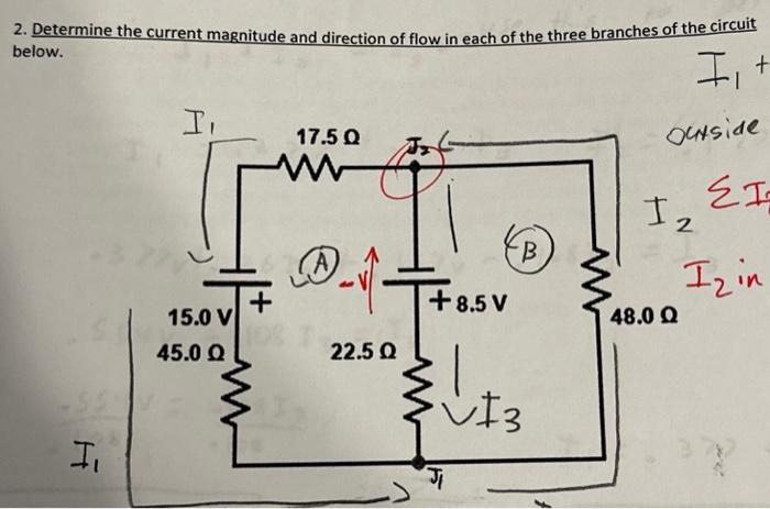 Solved 2 Determine The Current Magnitude And Direction Of