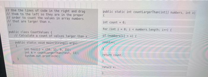 Solved public class countvalues 1 If Calculate a count of | Chegg.com