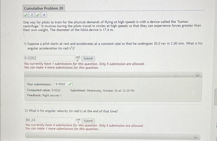 Solved One way for pilots to train for the physical demands | Chegg.com