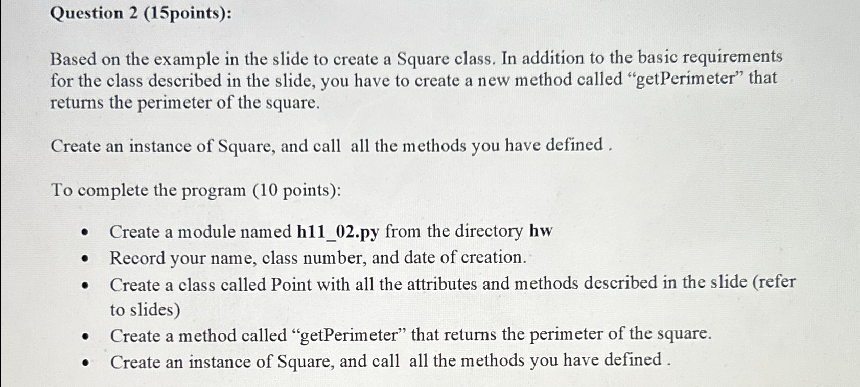 Solved Question 2 (15points):Based on the example in the | Chegg.com
