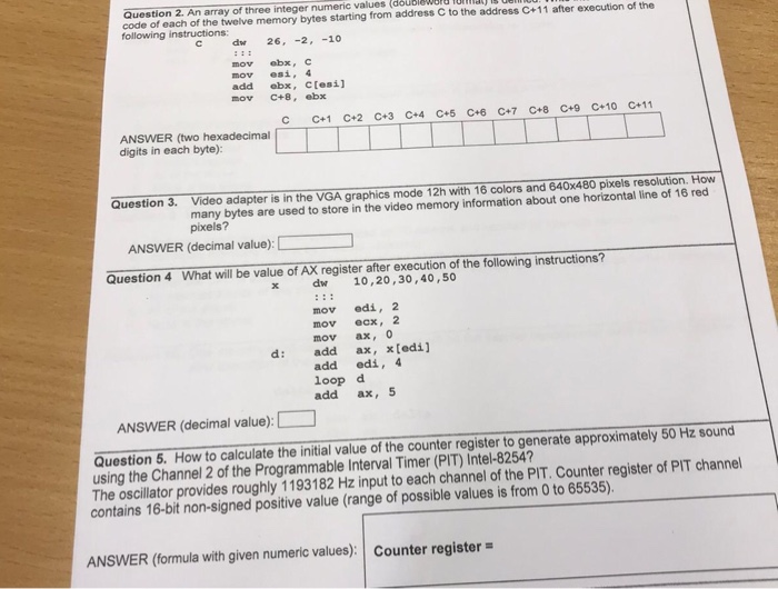 Solved Question 2. An array of three integer numeric values | Chegg.com