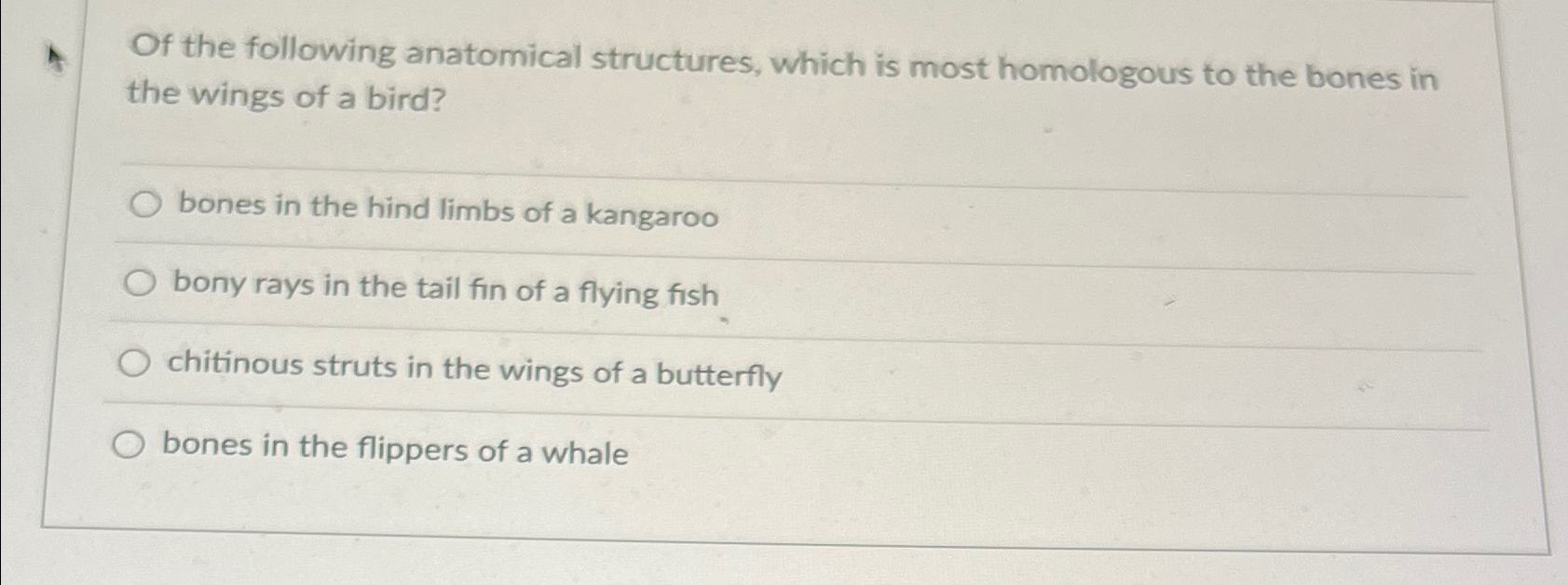 Solved Of the following anatomical structures, which is most | Chegg.com