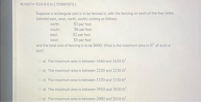 Solved Suppose a rectangular plot is to be fenced in, with | Chegg.com