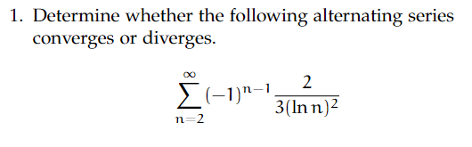 Solved Determine whether the following alternating | Chegg.com