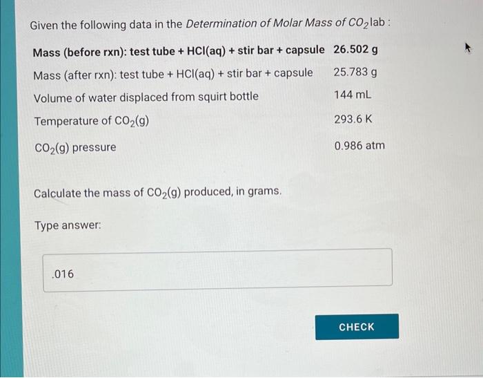 Solved Given the following data in the Determination of | Chegg.com