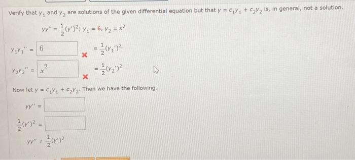 Solved Verify that y1 and y2 are solutions of the given | Chegg.com