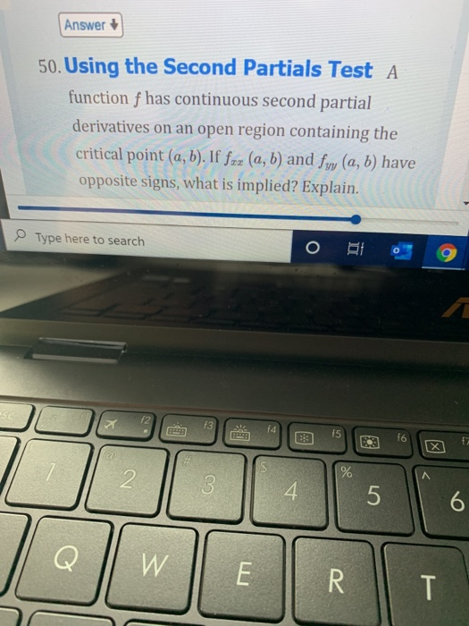 Solved Answer 50. Using the Second Partials Test A function | Chegg.com