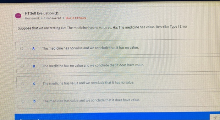 Solved HT Self Evaluation Q1 Homework. Unanswered. Due in 13 | Chegg.com