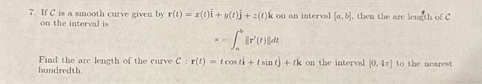 Solved If C is a smooth curve given by | Chegg.com