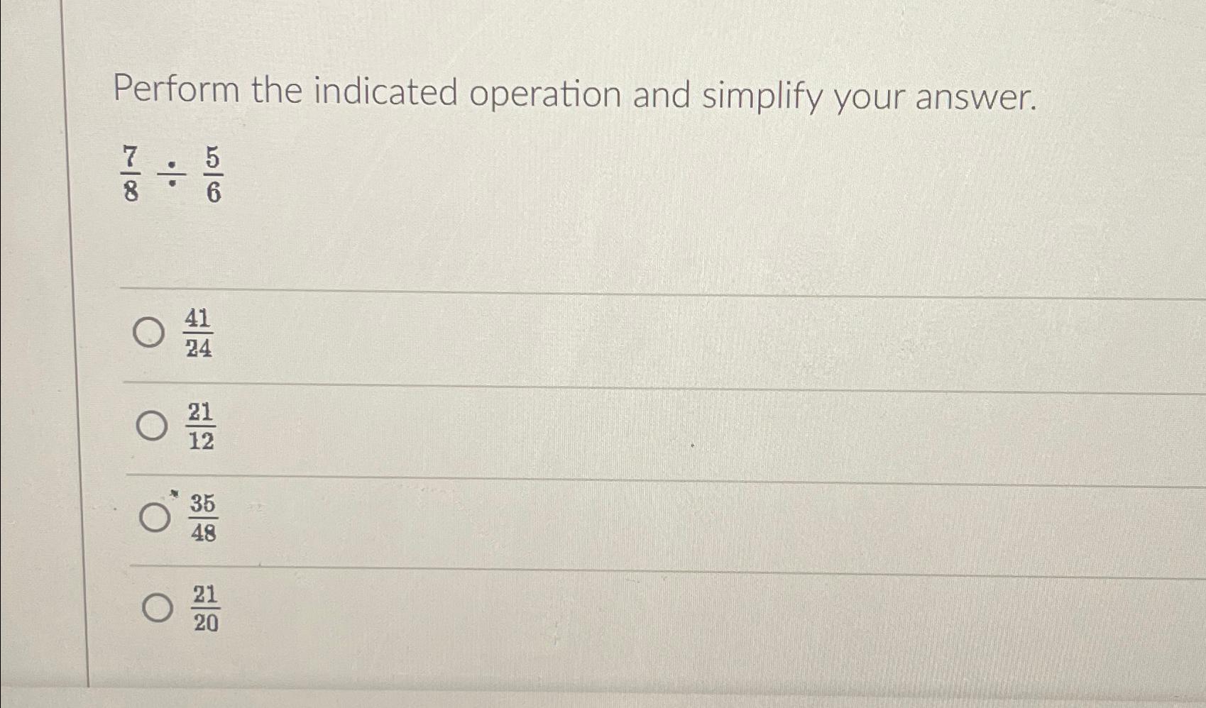 Solved Perform the indicated operation and simplify your | Chegg.com