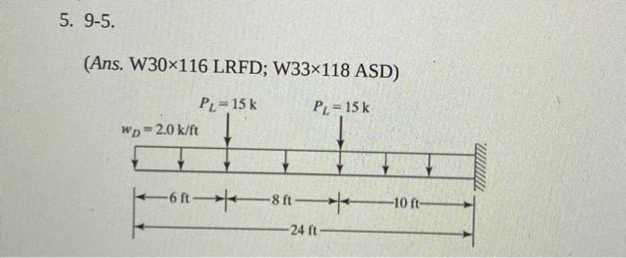 Solved 9-1 to 9-10. Using both LRFD and ASD, select the most | Chegg.com