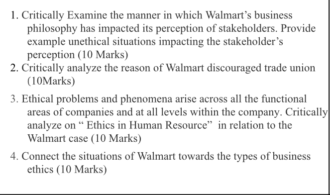 Solved Critically Examine the manner in which Walmart's | Chegg.com