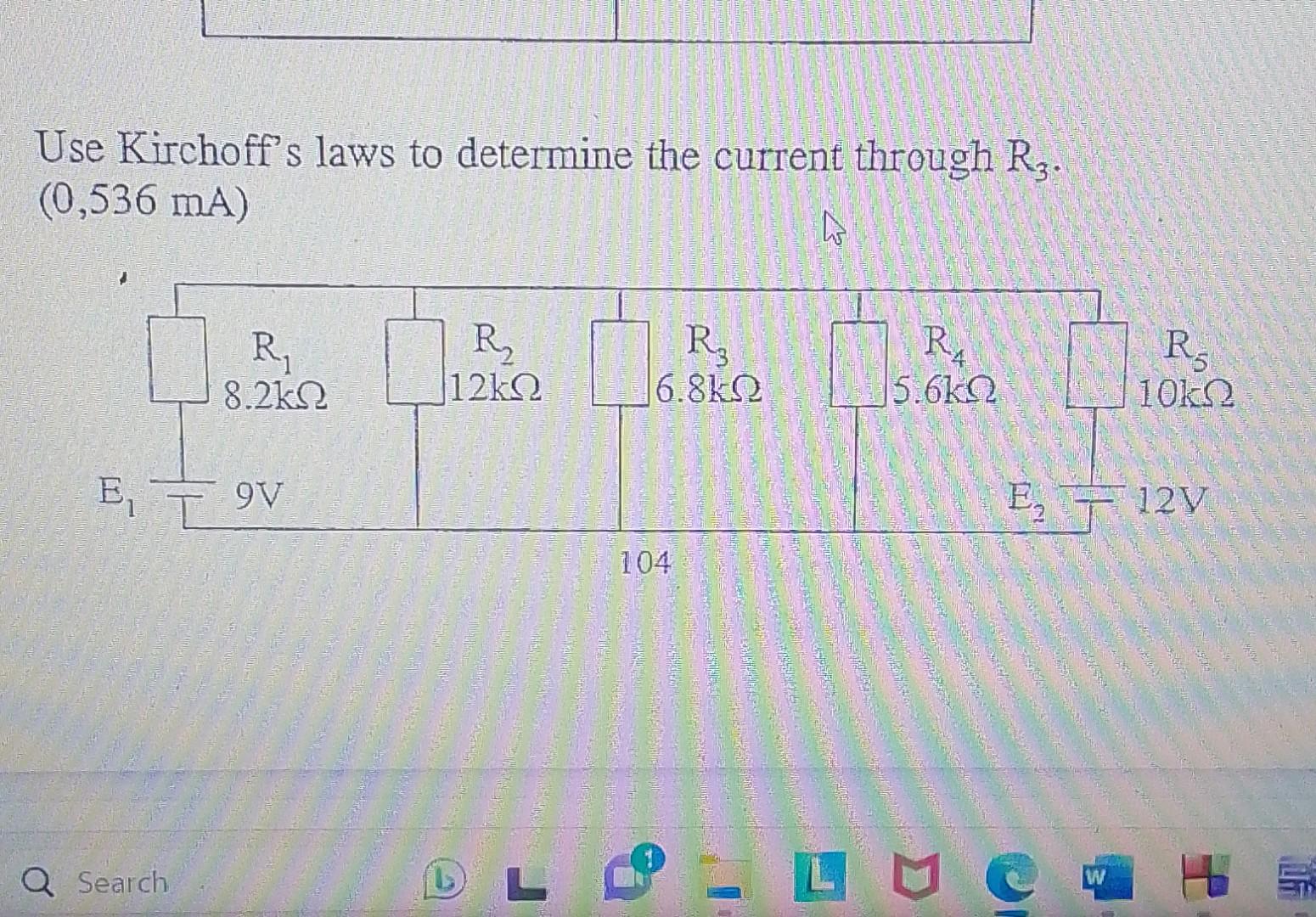 Solved how can I use Kirchhoff's law to find the current | Chegg.com