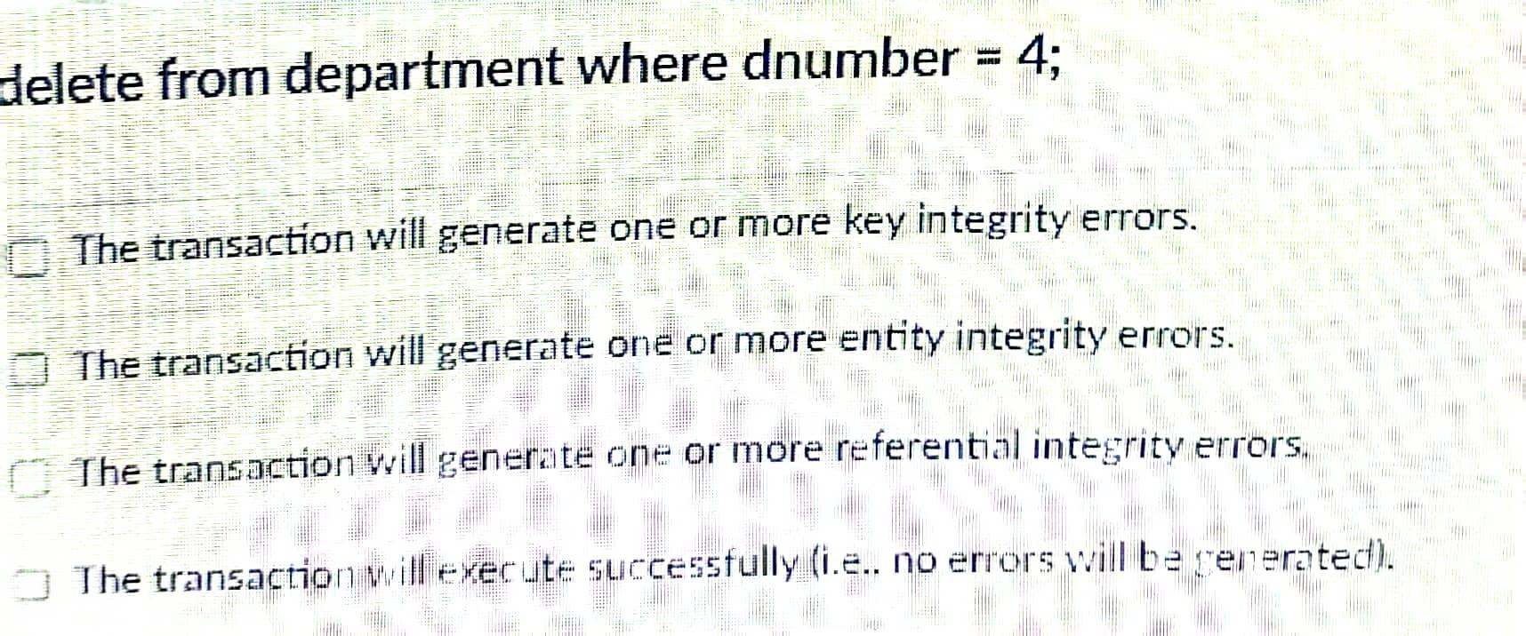 Solved department table - Primary key: dnumber attribute | Chegg.com
