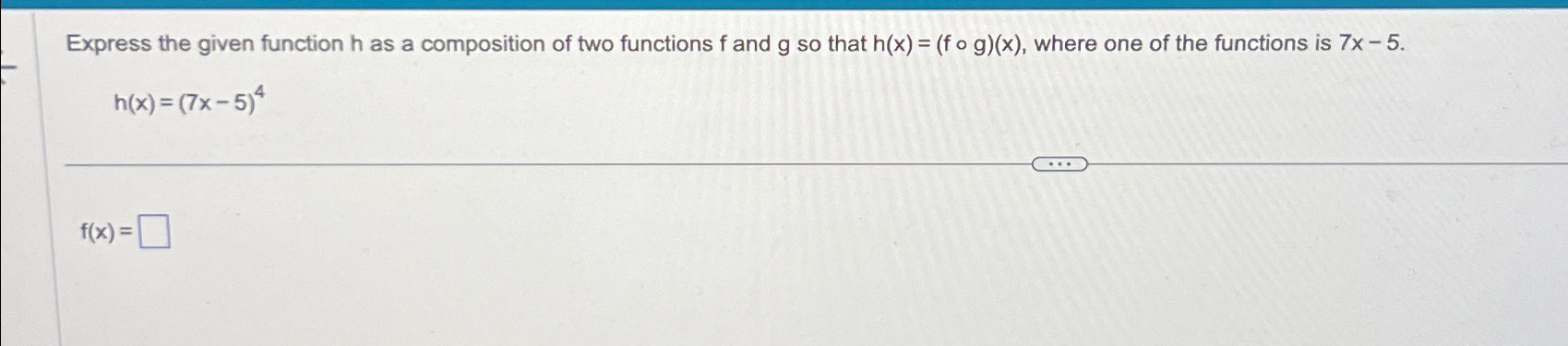 Solved Express the given function h ﻿as a composition of two | Chegg.com