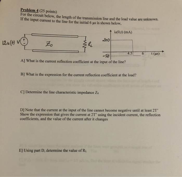 Solved Problem 4 (25 points) For the circuit below, the | Chegg.com