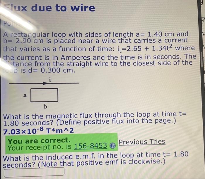 Solved A rectangular loop with sides of length a=1.40 cm and | Chegg.com