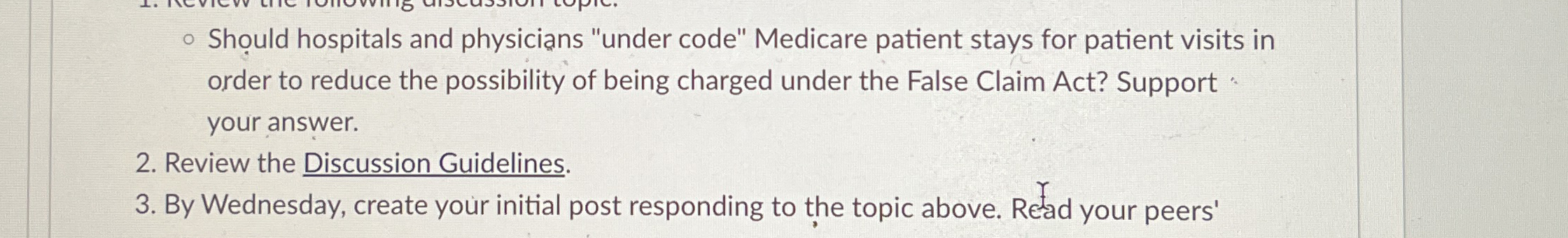 Solved Should hospitals and physicians "under code" Medicare | Chegg.com
