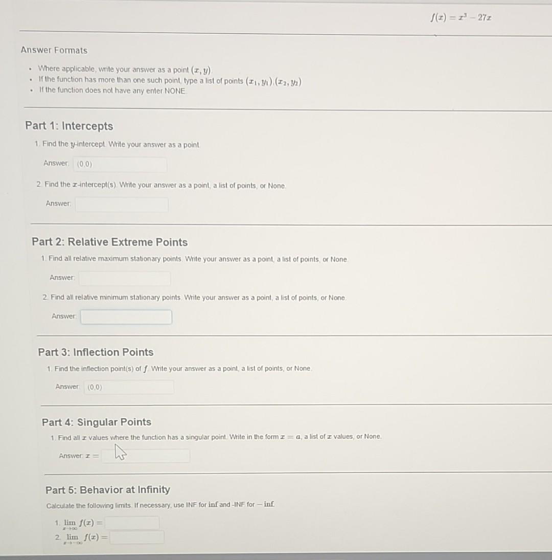 Solved Answer Formats . Where applicable, write your answer | Chegg.com