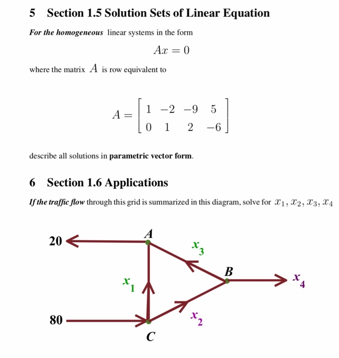 Solved 5 Section 1.5 Solution Sets of Linear Equation For | Chegg.com