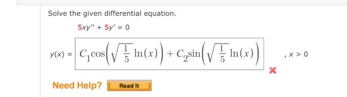 Solved Solve the given differential equation. | Chegg.com
