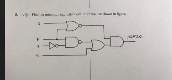 Solved 5. (10p) Find the minimum equivalent circuit for the | Chegg.com