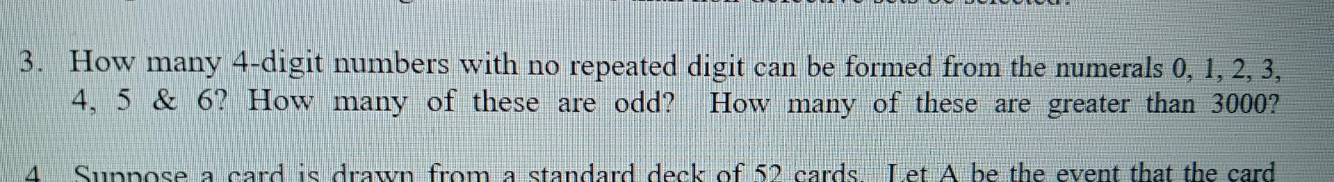Solved 3. How many 4-digit numbers with no repeated digit | Chegg.com