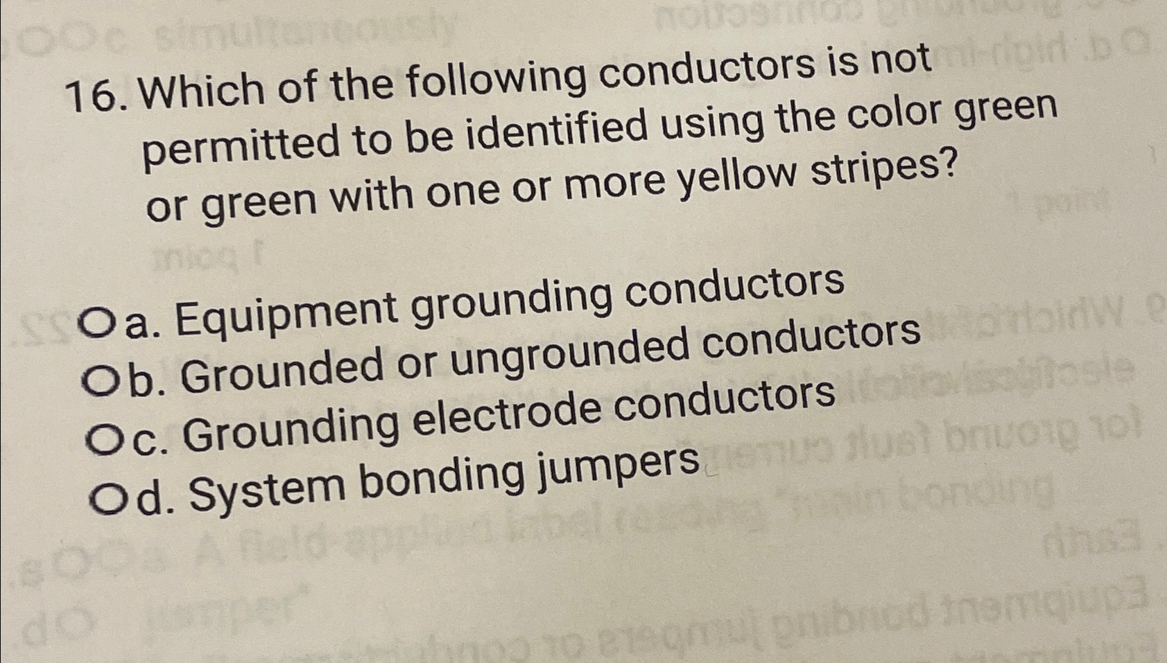 Solved Which of the following conductors is not permitted to | Chegg.com