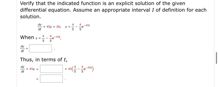 Solved Verify that the indicated function is an explicit | Chegg.com