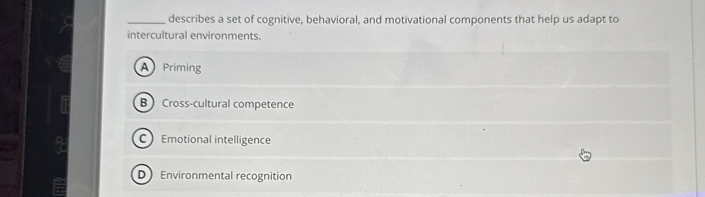 Solved ﻿describes a set of cognitive, behavioral, and | Chegg.com