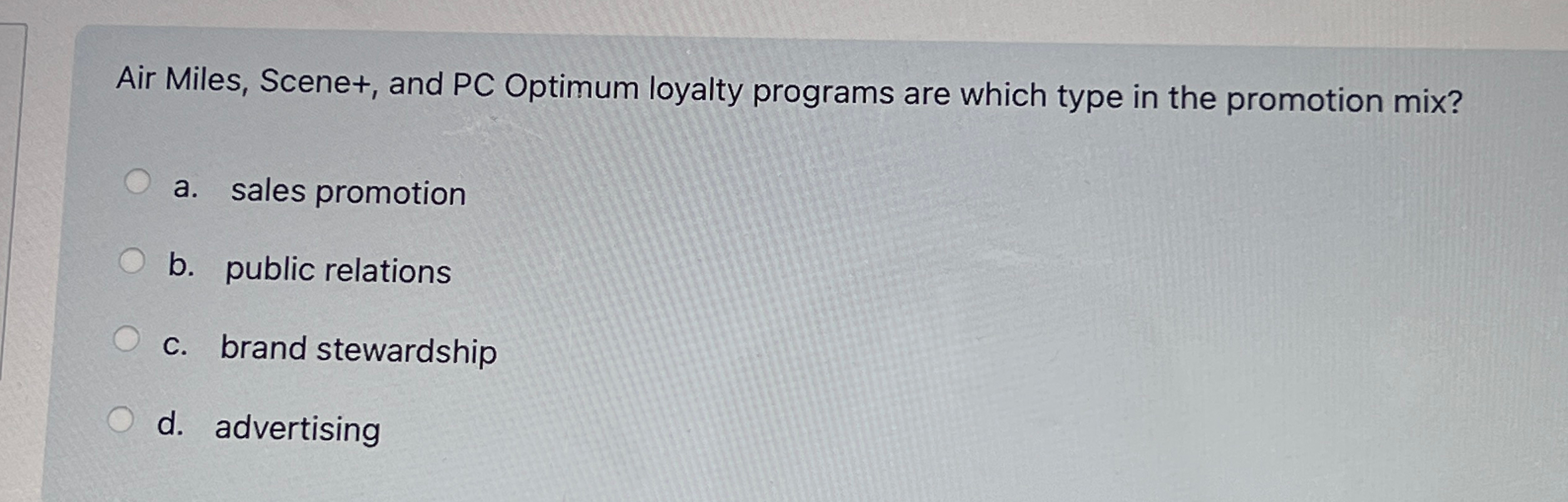 Solved Air Miles, Scene+, ﻿and PC Optimum loyalty programs | Chegg.com