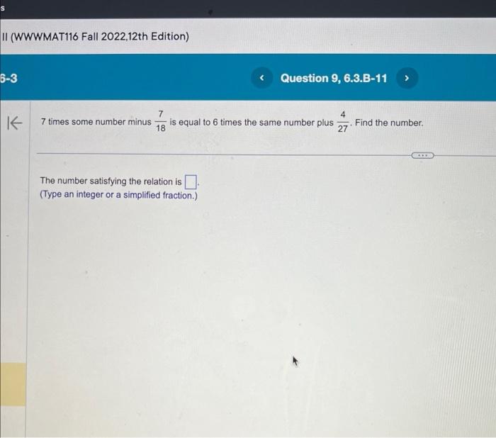 Solved 7 times some number minus 187 is equal to 6 times the | Chegg.com