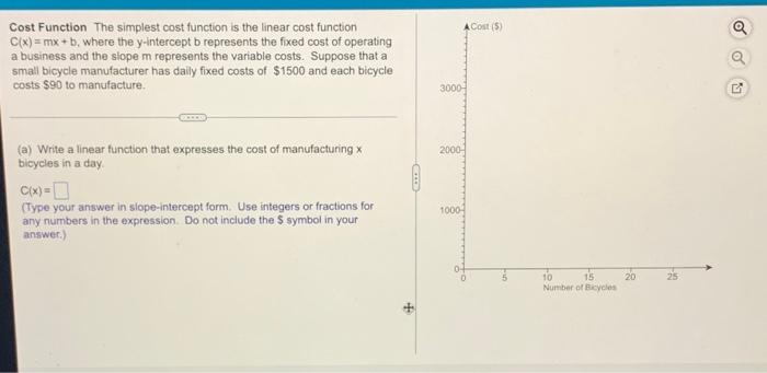 Solved Cost Function The Simplest Cost Function Is The