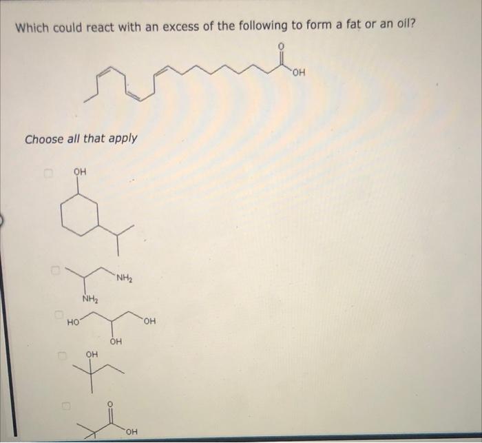 Solved Which could react with an excess of the following to | Chegg.com
