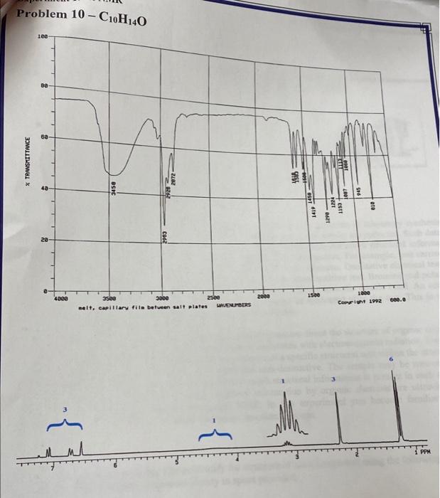 Solved Experiment 1: IR-NMR Problem 10 - C10H140 BE | Chegg.com