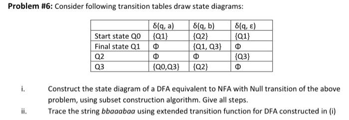 Solved Problem \#4: Consider following transition tables | Chegg.com
