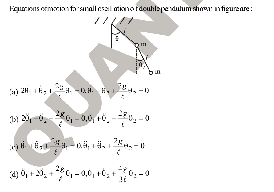 Solved Equations of motion for small oscillation o fdouble | Chegg.com