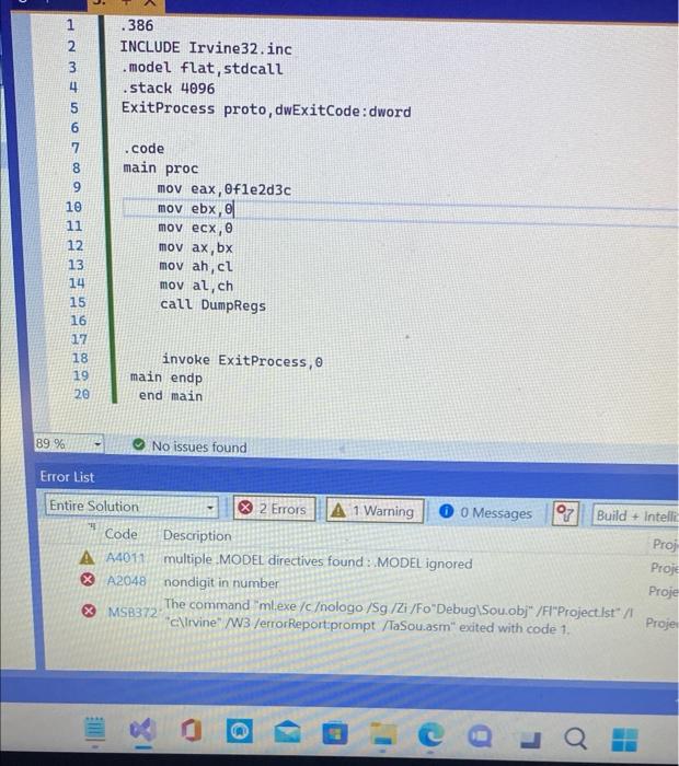Solved Code Description A A4011 multiple. MODEL directives | Chegg.com