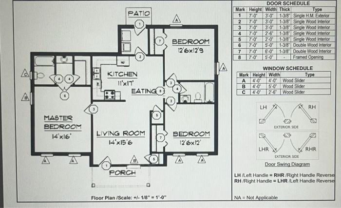Window and Door Schedule: Review the attached foor | Chegg.com
