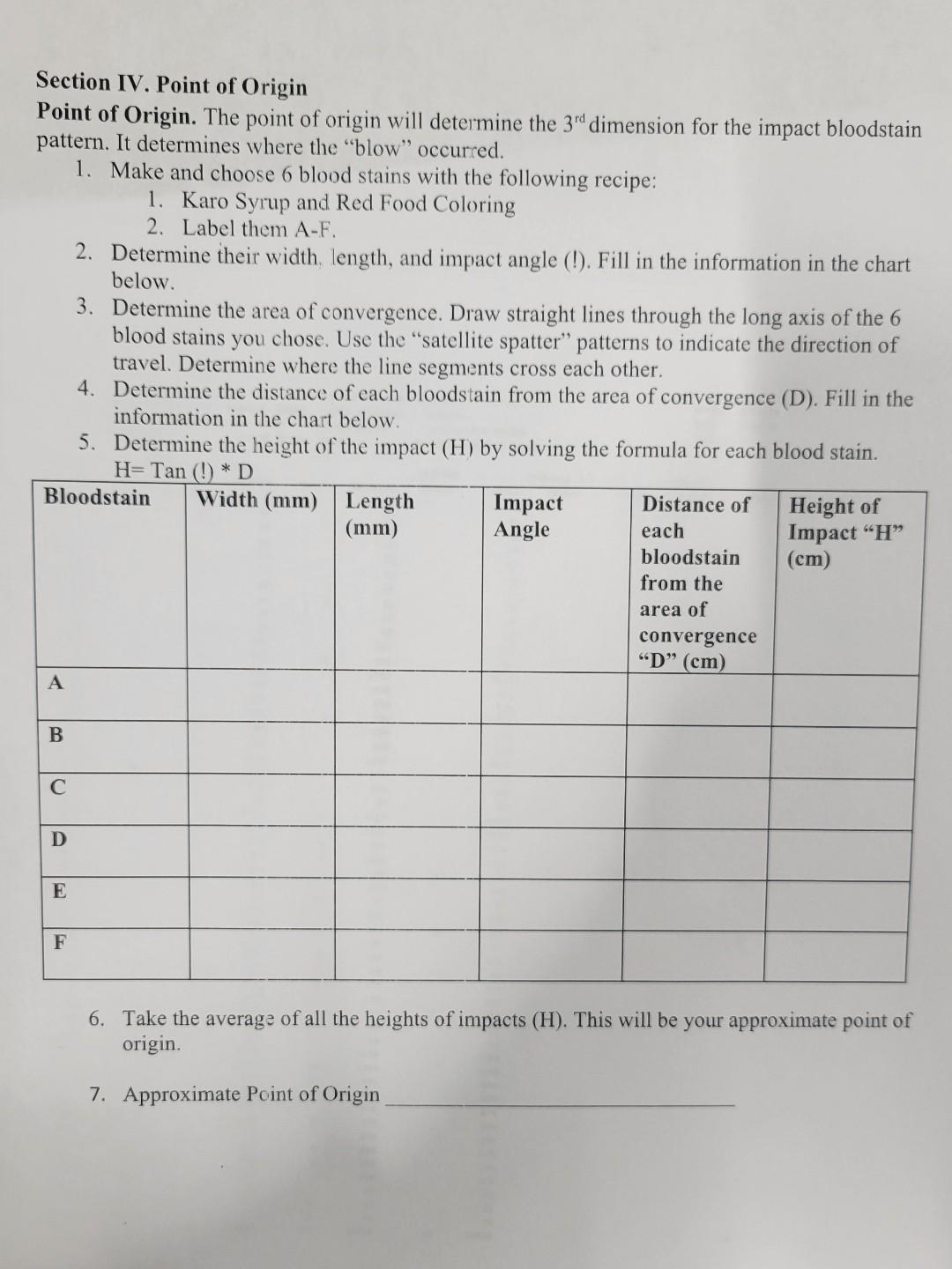 Section IV. Point of Origin Point of Origin. The | Chegg.com