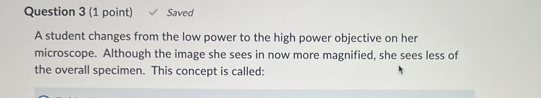 A student changes from the low power to the high | Chegg.com