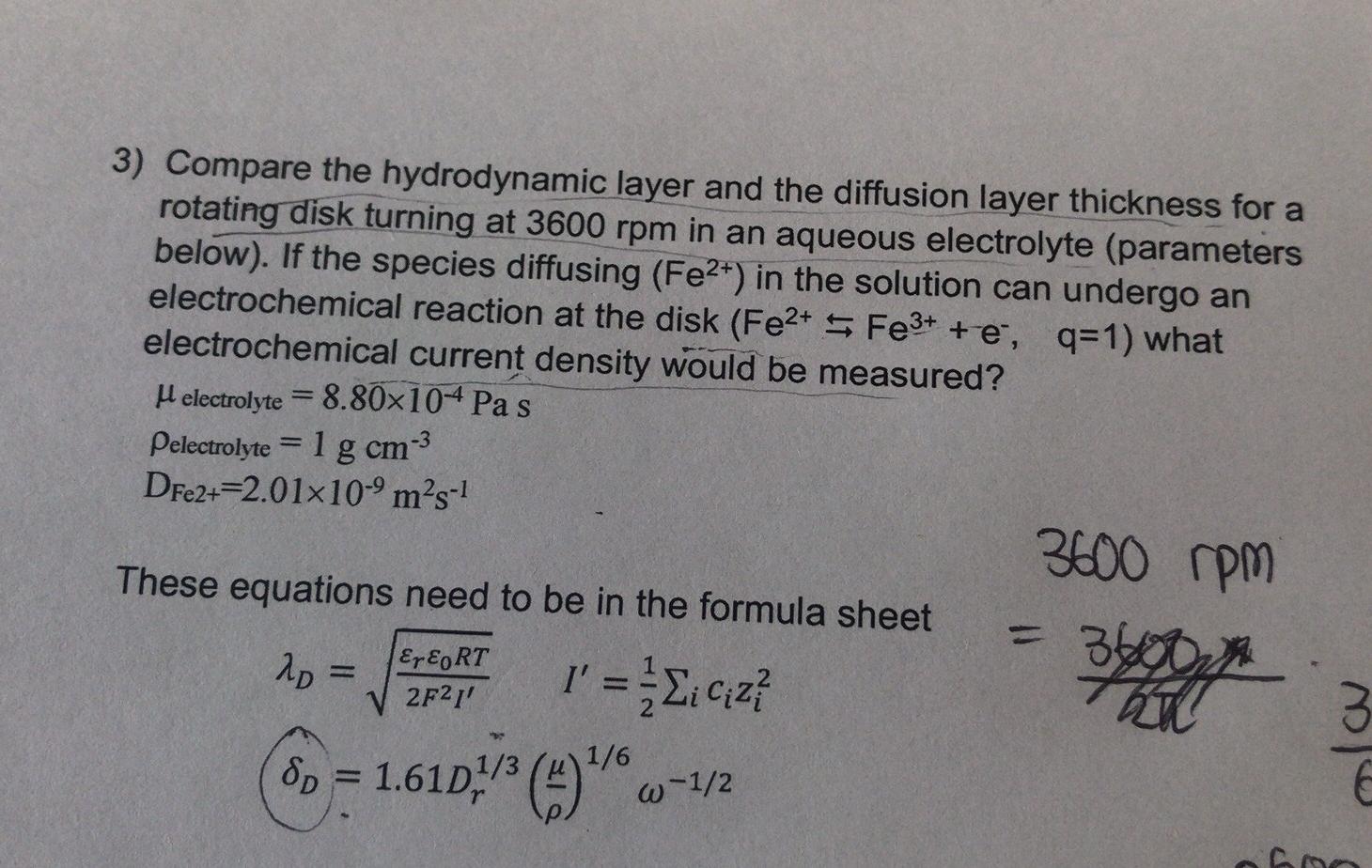 Solved 3) Compare the hydrodynamic layer and the diffusion | Chegg.com