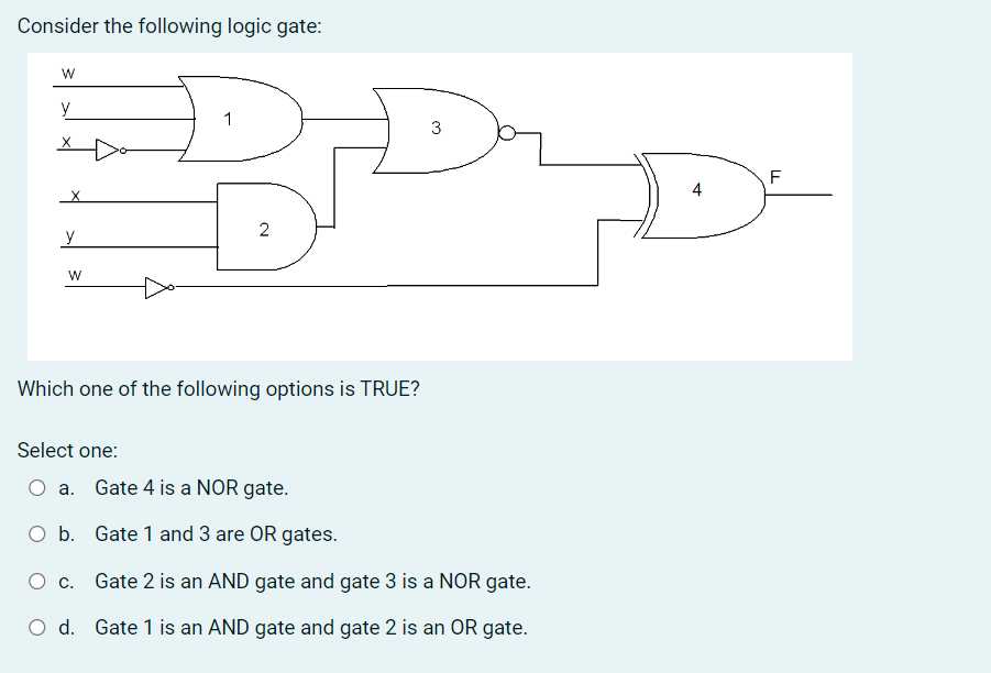 Solved Consider the following logic gate:Which one of the | Chegg.com