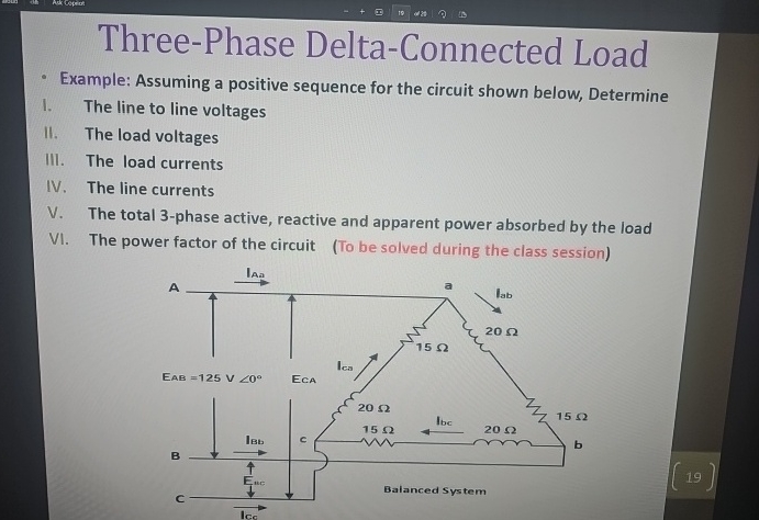 Solved Three-Phase Delta-Connected LoadExample: Assuming a | Chegg.com