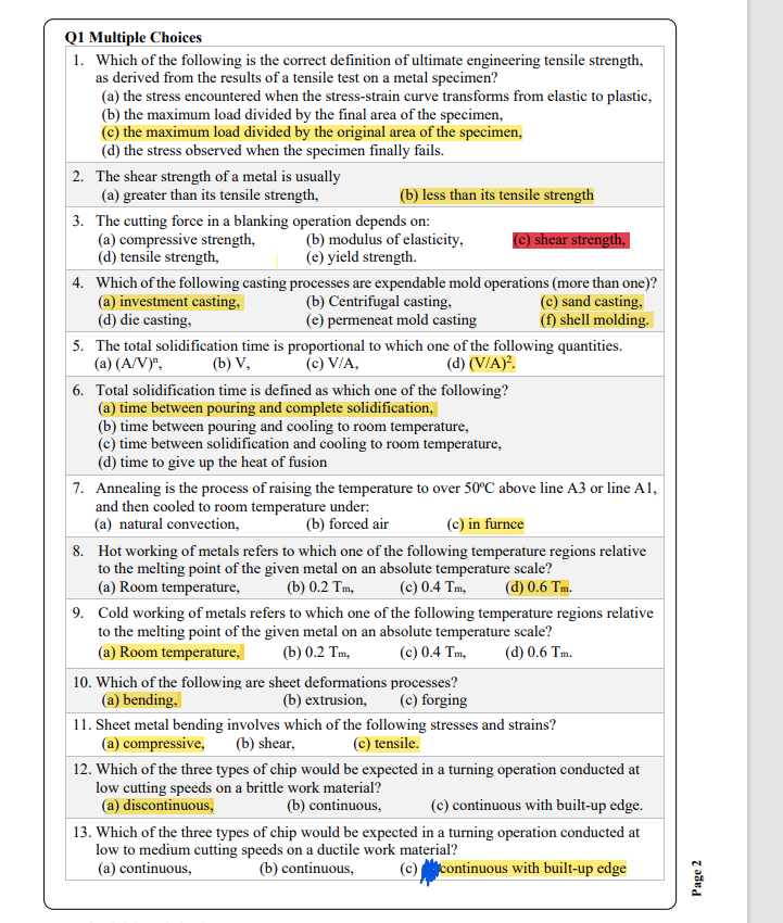 Solved i need only the answers without ( ﻿explaining | Chegg.com